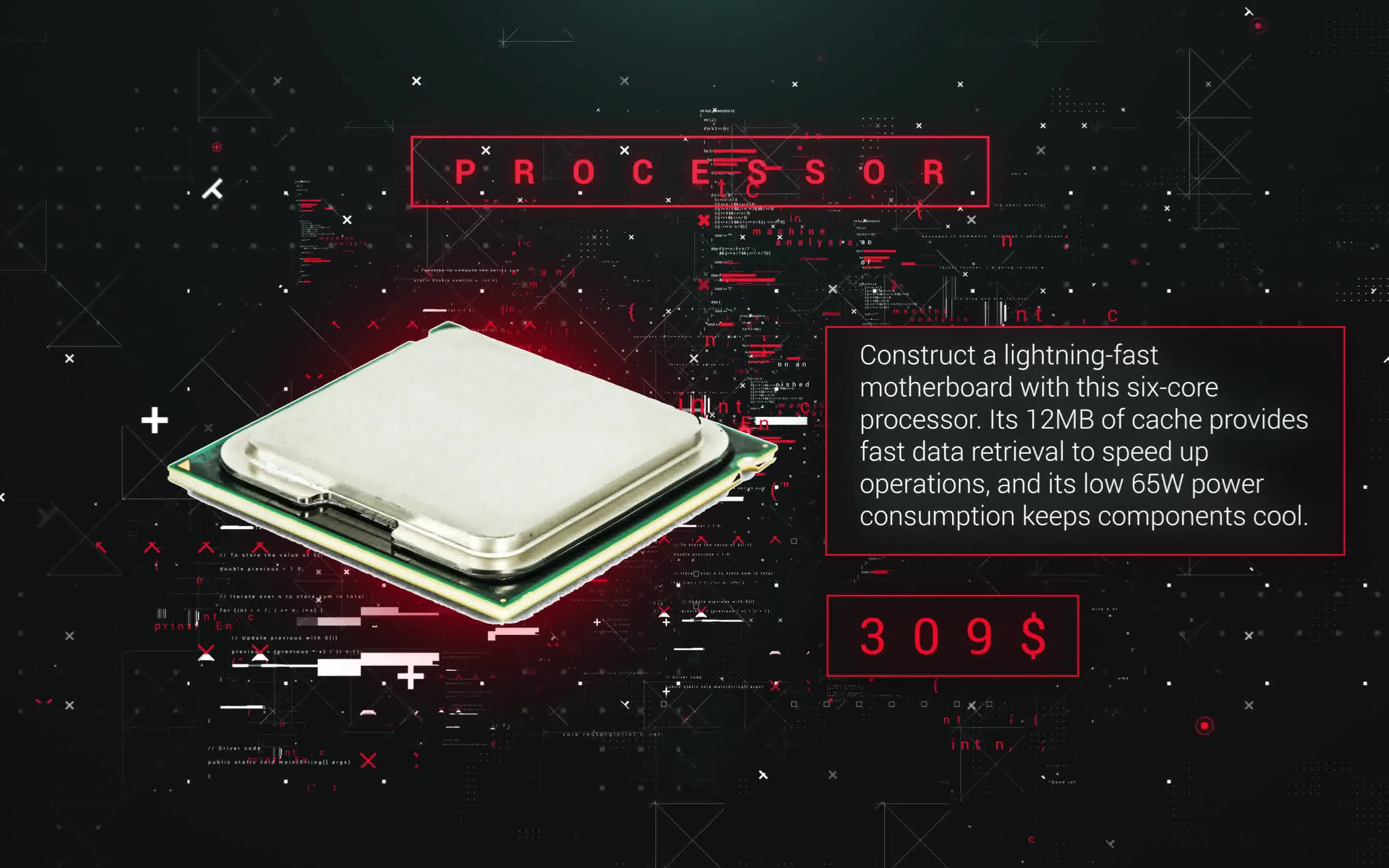 AE模板-电脑组装机零件介绍显卡报价CPU处理器电子产品介绍HUD...