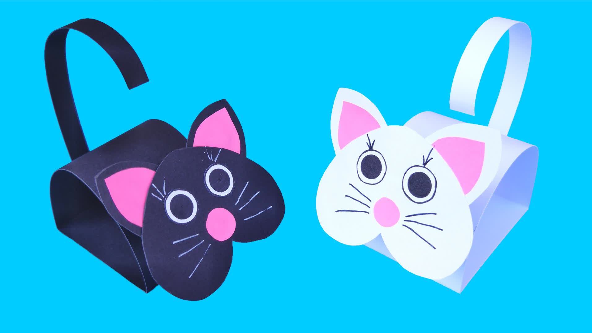 教你用纸做可爱的小猫咪,简单好玩,小.