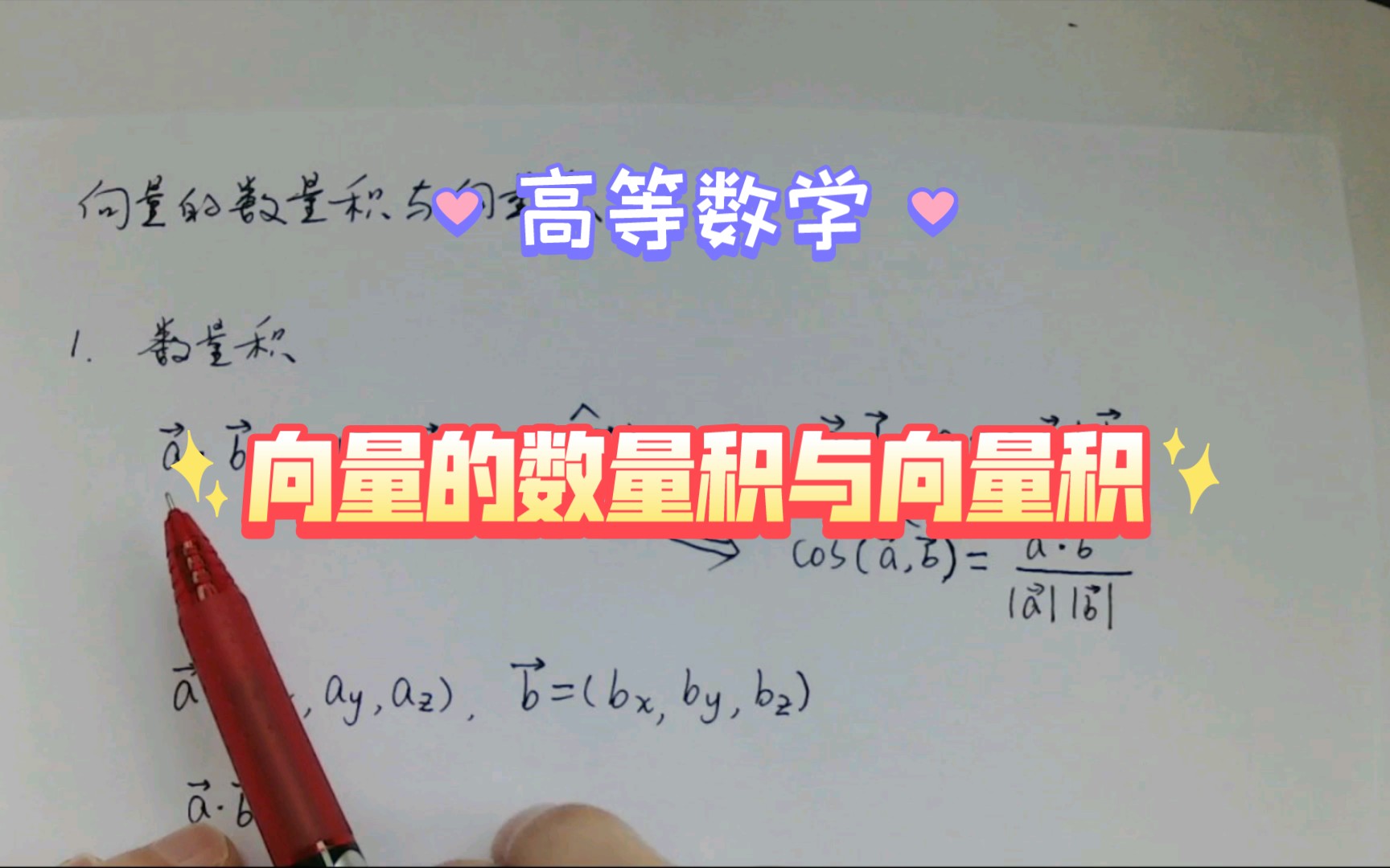 【高等数学】向量的数量积与向量积
