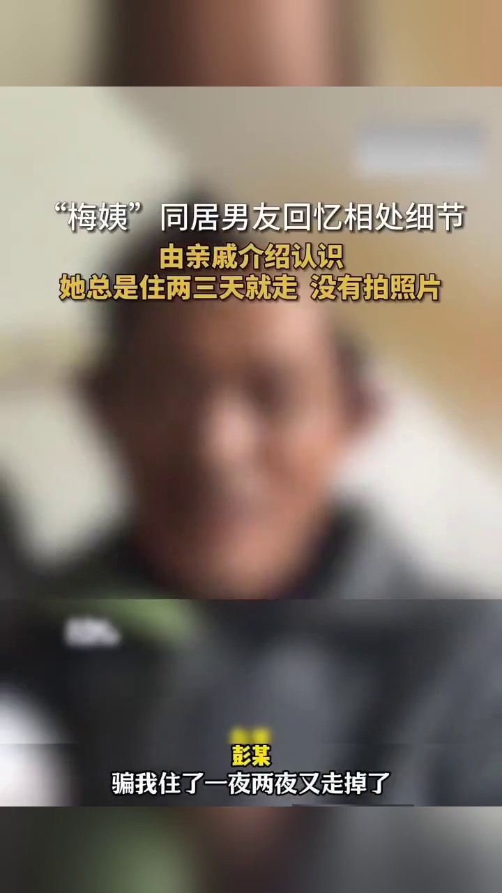 "梅姨"同居男友谈相处细节:由亲戚介绍认识,其经常住2天就走