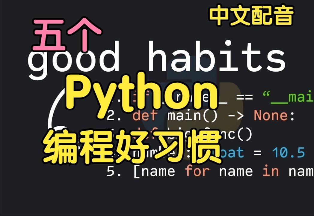 【Python】【国外教程中文配音】五个 Python 好习惯 5 Good Python ...