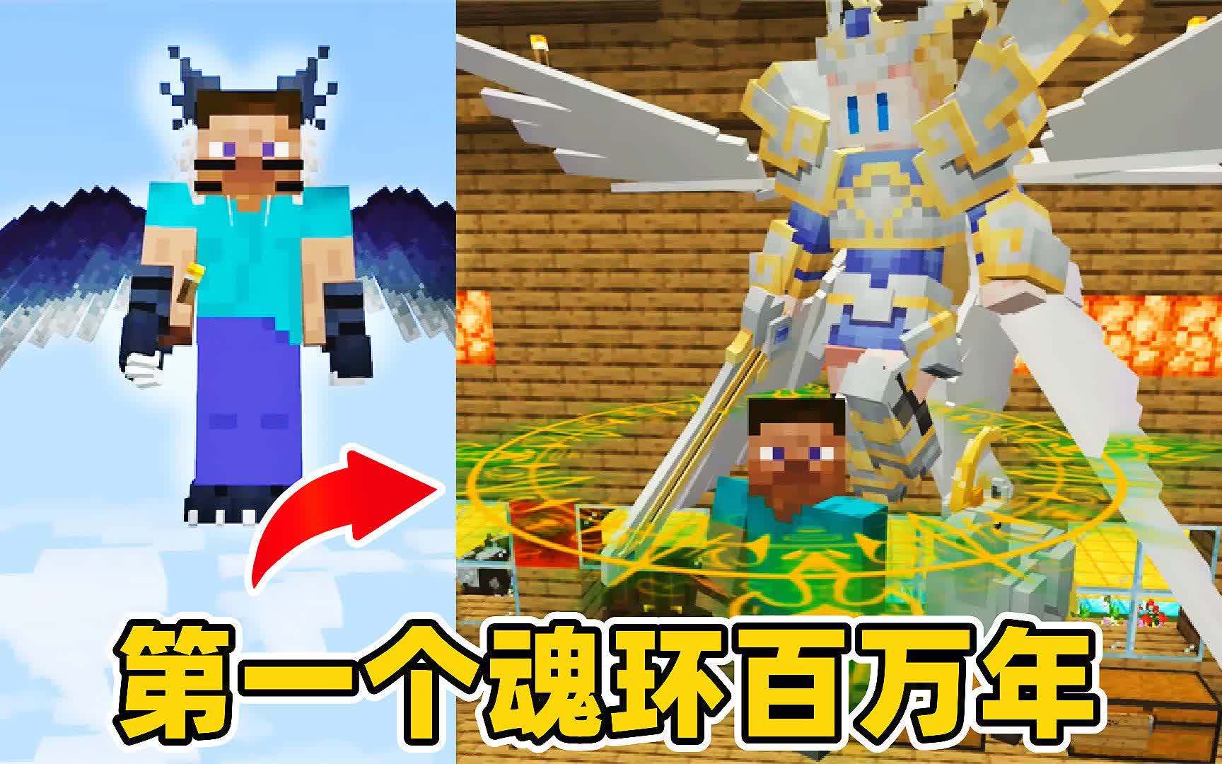 我的世界斗罗生存103:主武魂第一个魂环百万年,双生武魂天虎!