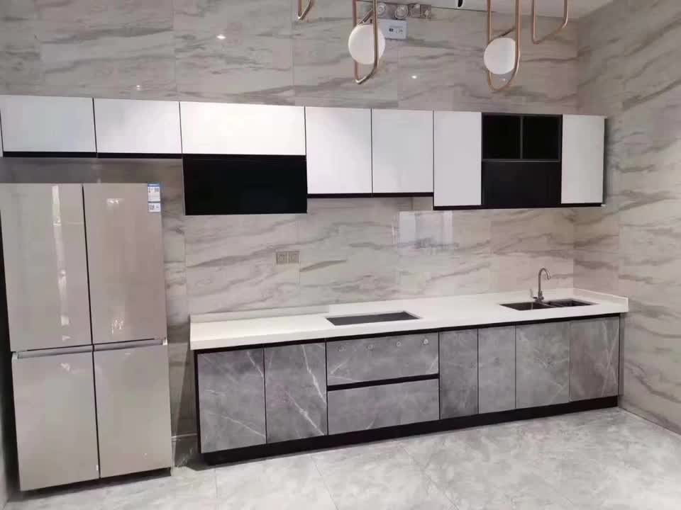 极简风高端铝框玻璃橱柜门,颜色怎么搭配好看?#厂家# #橱柜#