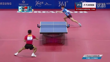 2014仁川亚运会男团中国VS韩国第三场_张继科VS丁祥恩_乒乓球比赛...