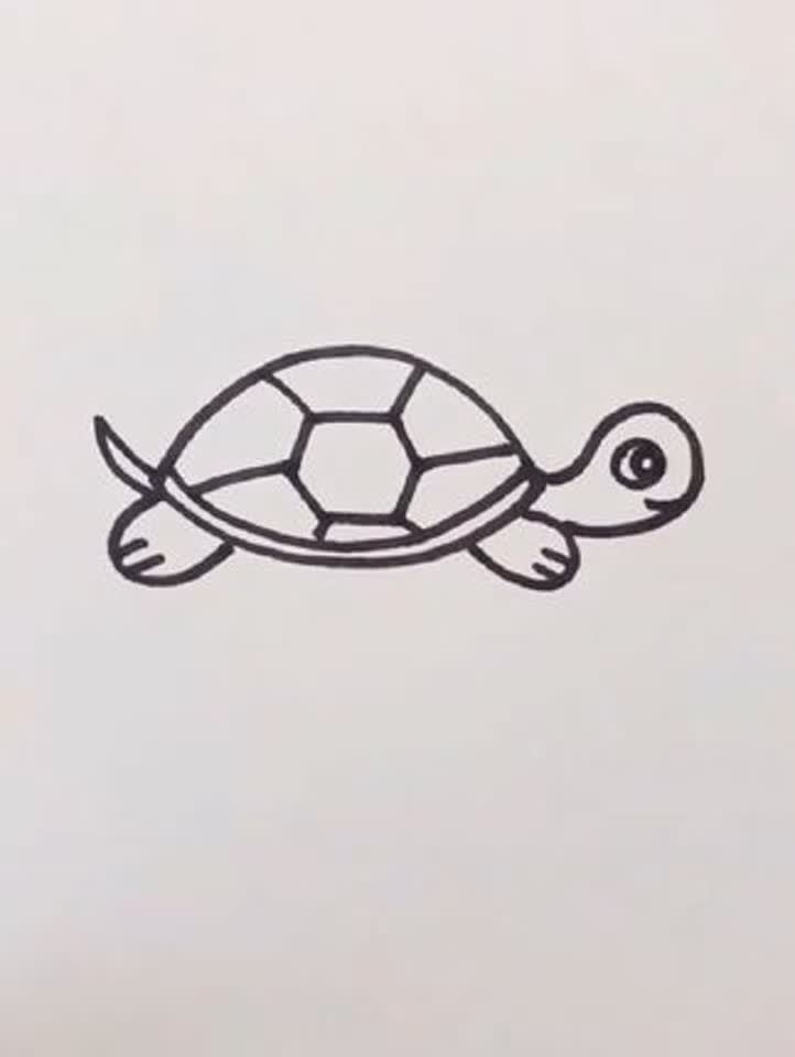 幼儿园简笔画~小乌龟#一学就会的简笔画 #小猪佩奇儿童简笔画 #跟着...