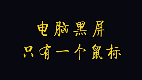 电脑黑屏,只有一个鼠标。