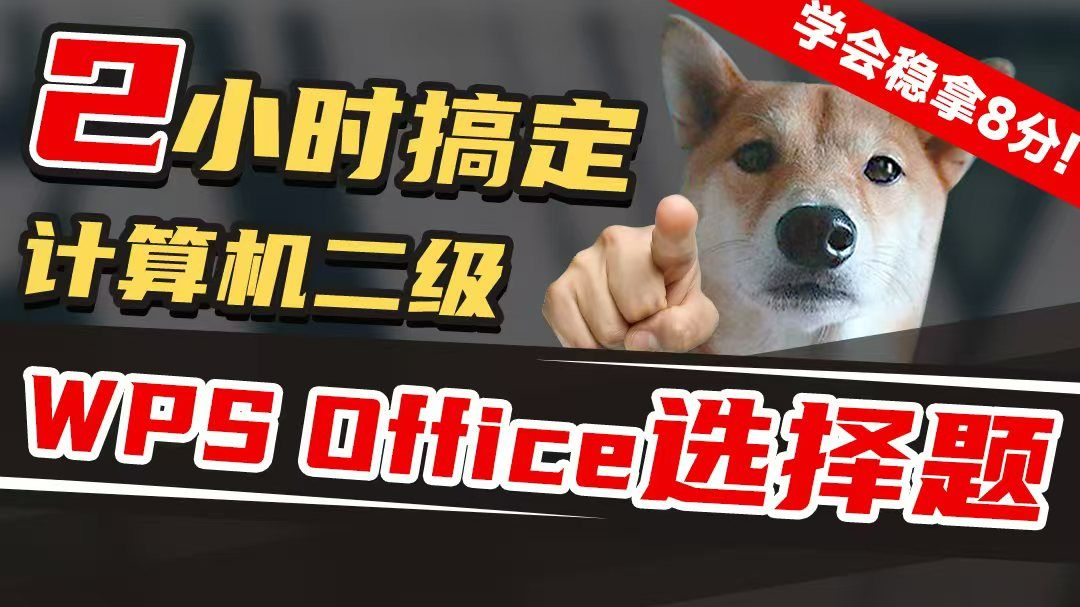 2小时搞定计算机二级WPS office选择题(学会稳拿8分)