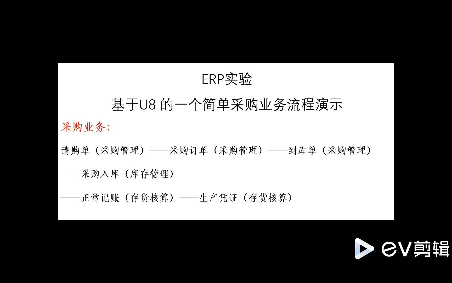 ERP实验采购业务演示