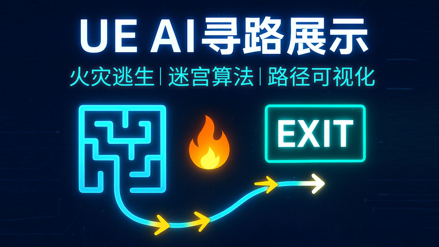 UE蓝图实现自动寻路系统:火灾逃生、迷宫算法、路径可视化!