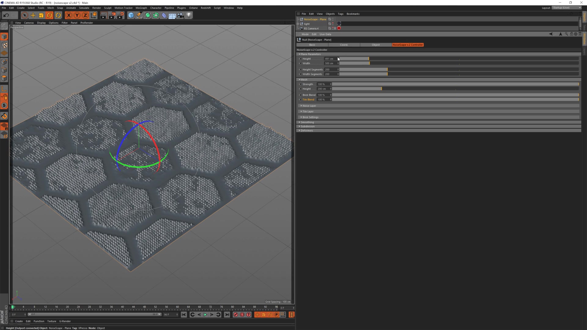 C4D插件-程序化噪波置换可循环动画插件NoiseScape Plugin for ...