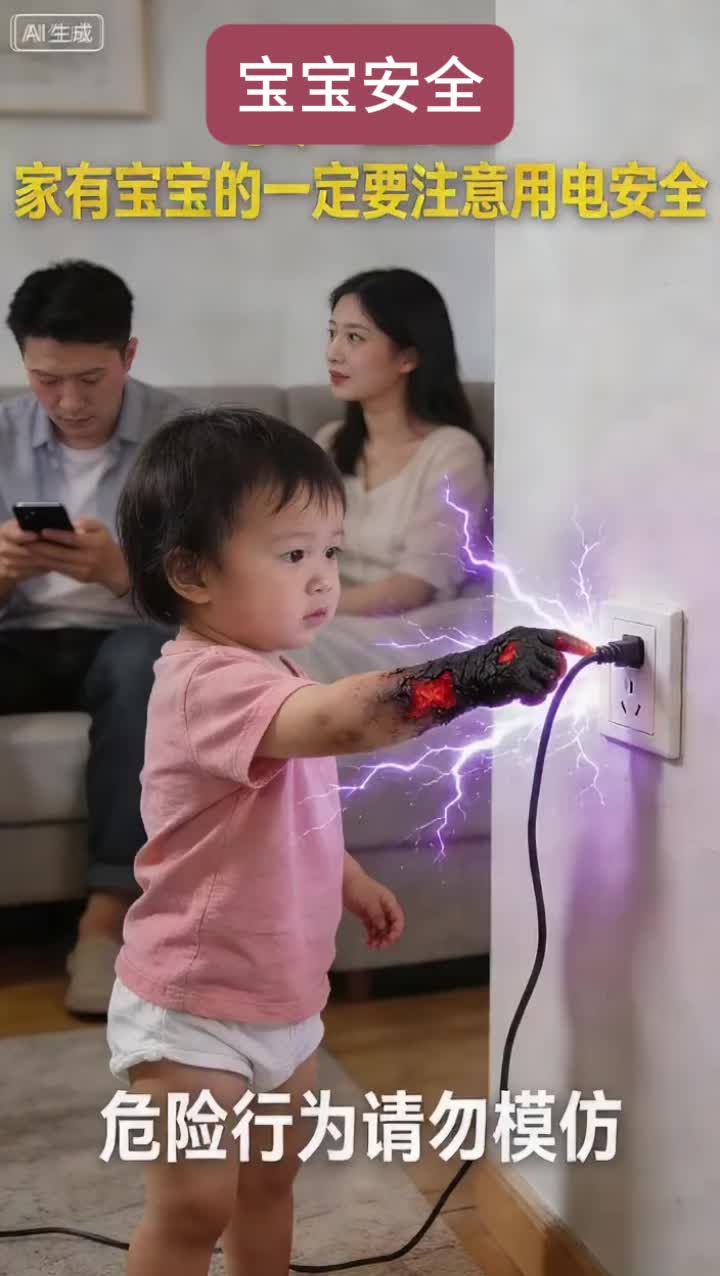 家有宝宝的一定要注意用电安全: 不要让小朋友去碰任何插排插座,给她...