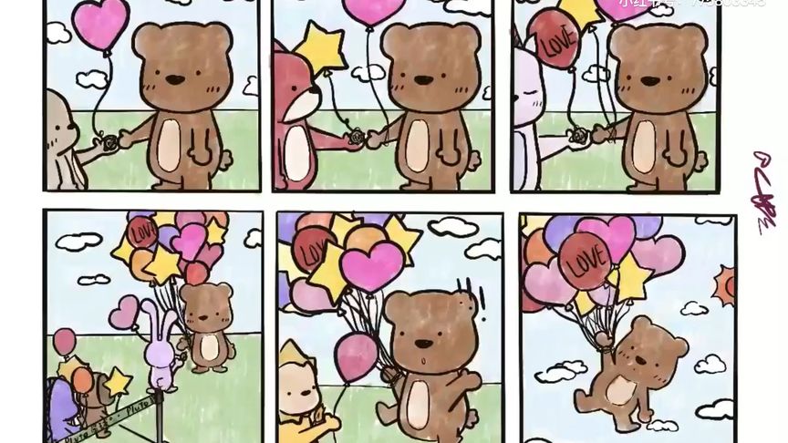 简笔画教程|一个可爱的连环画故事