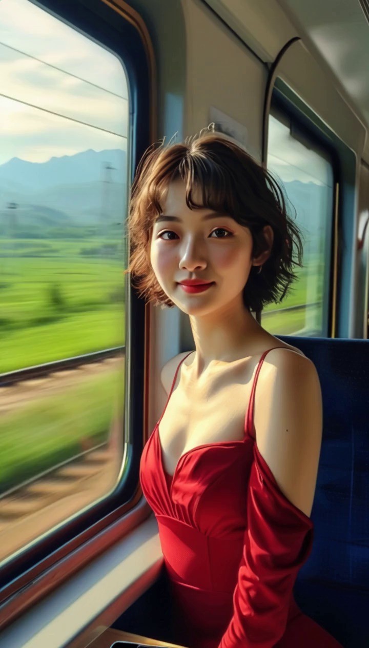 ...雨滴划过玻璃,车厢内弥漫着咖啡香气,整体画面呈现低饱和度治愈色调