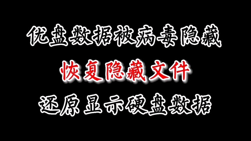 硬盘里面数据被病毒隐藏,恢复隐藏文件还原显示优盘文件和文件夹