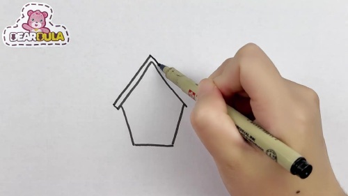 如何画房子简笔画3-6岁,简单的幼儿园绘画,画房子简笔画