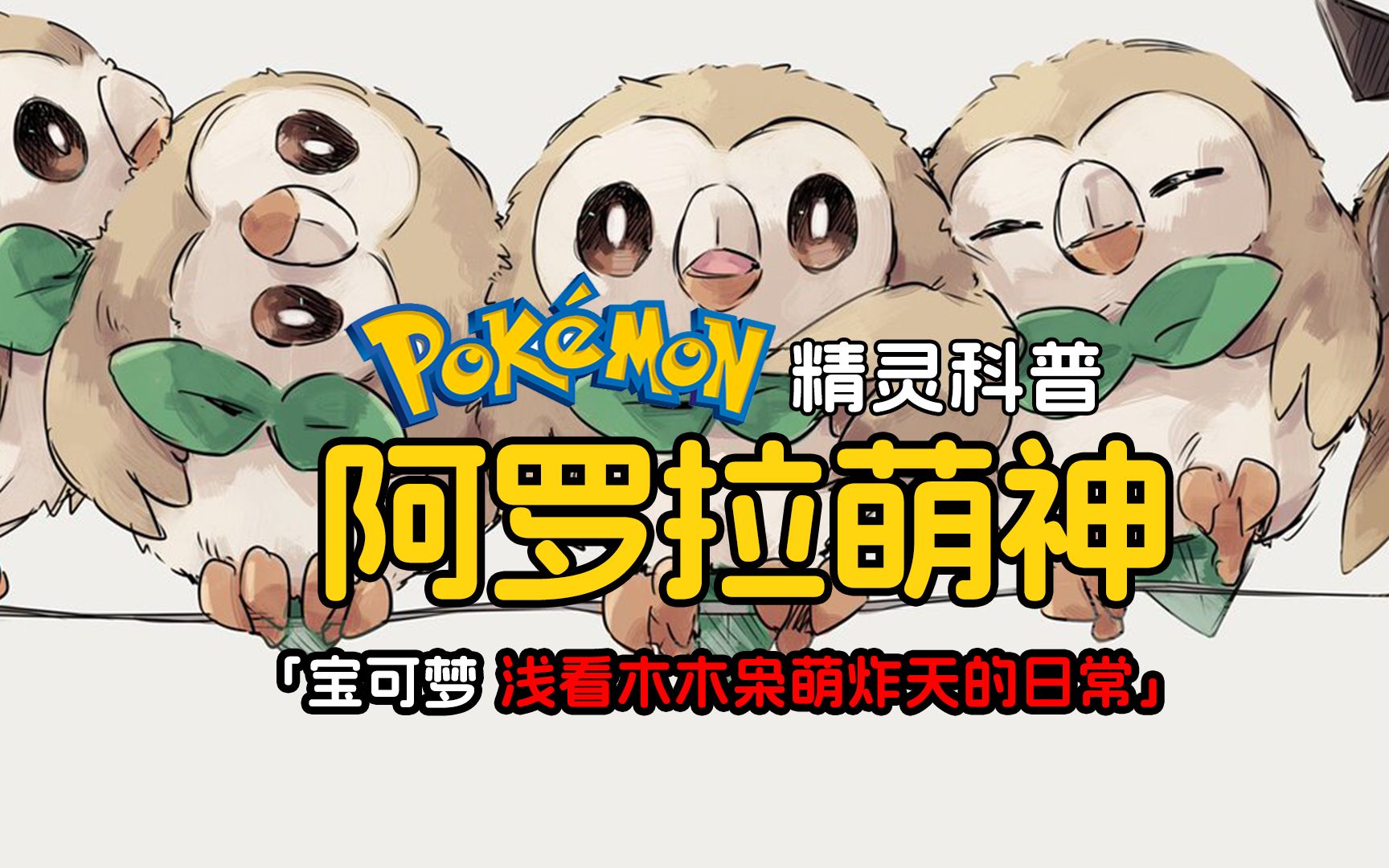 阿罗拉睡神竟然是一只鸟?浅看木木枭萌炸天的日常