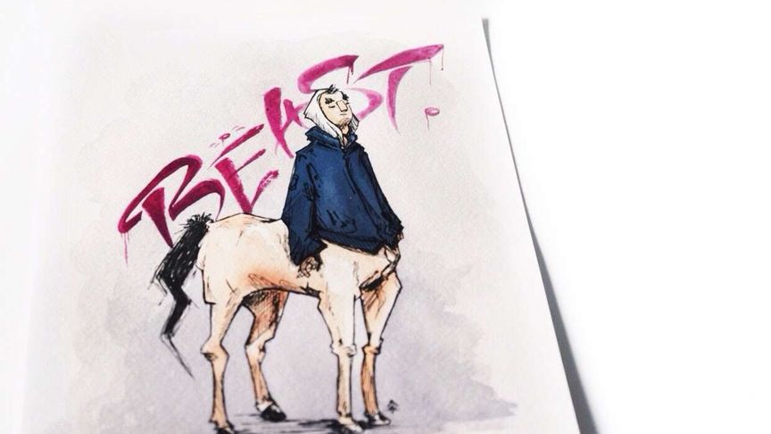 教你如何在纸上绘制野兽水粉画