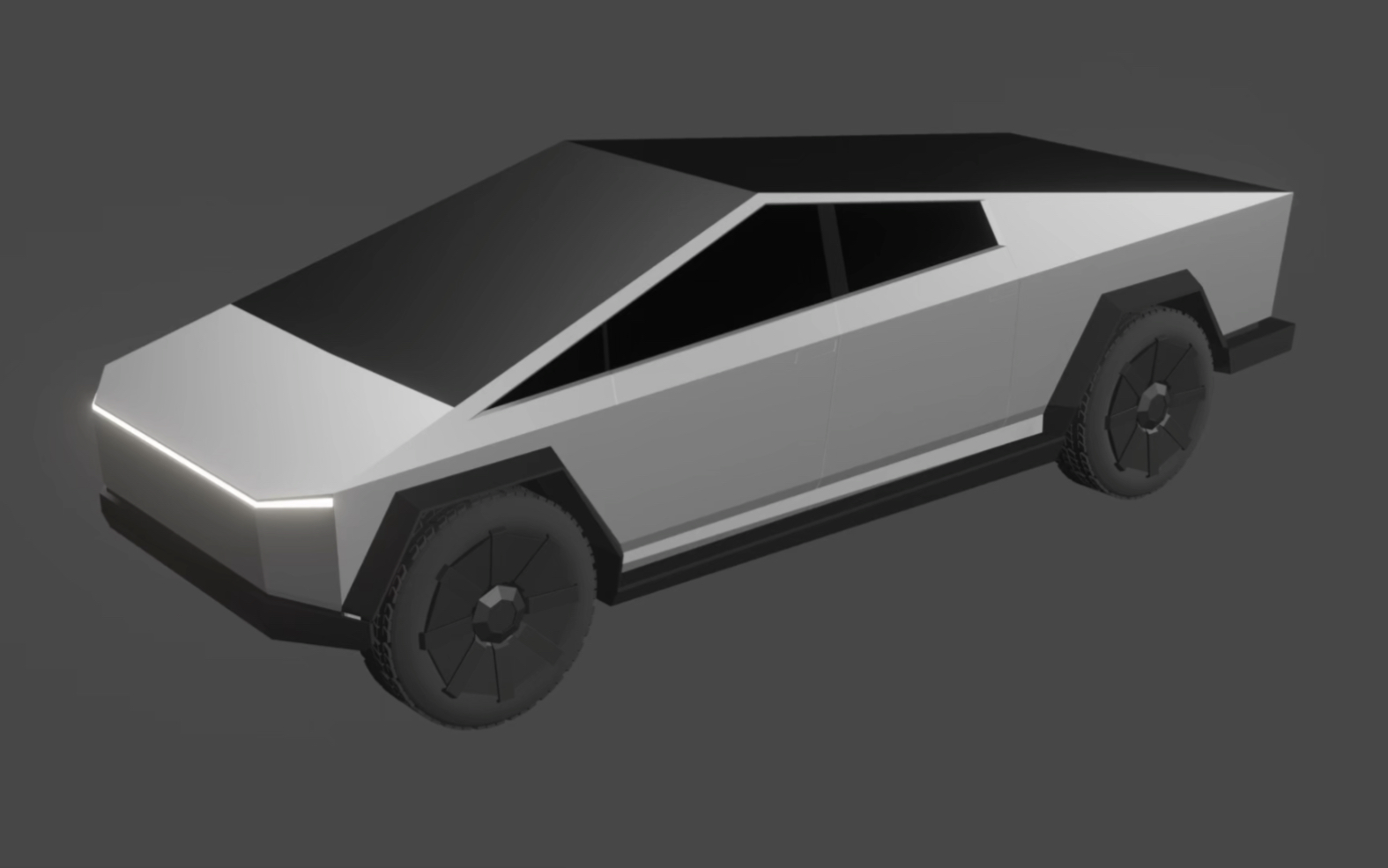 这应该是建模最简单的汽车了吧,特斯拉Cybertruck