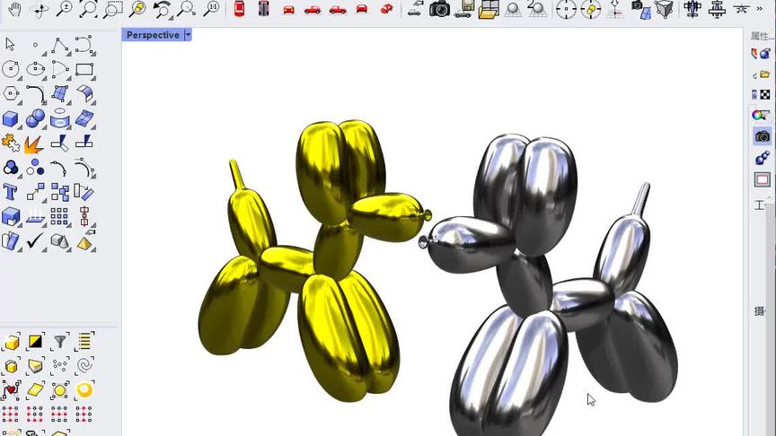 用犀牛RHINO细分建模做一款气球狗不锈钢雕塑#solidworks