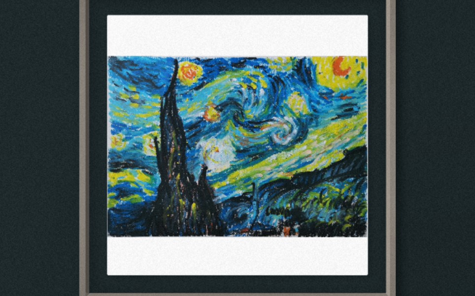 用三毛钱蜡笔头,致敬梵高!用蜡笔画《星空》