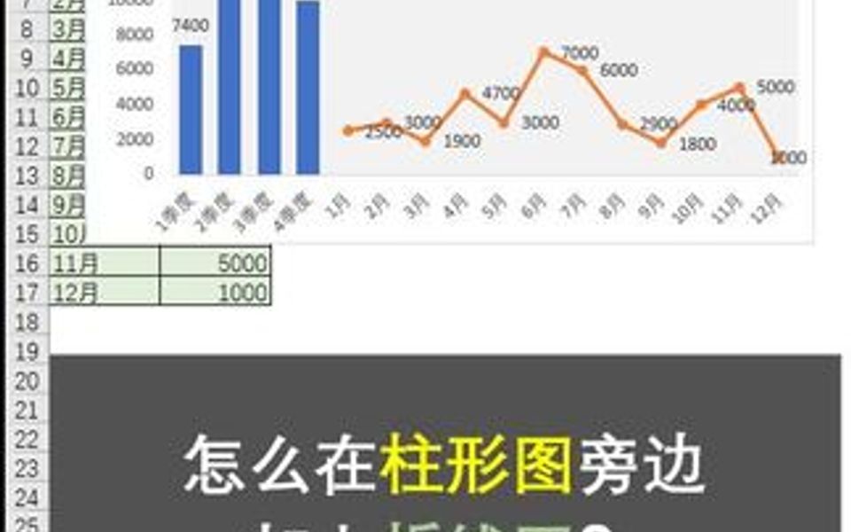 同时显示柱形图和折线图