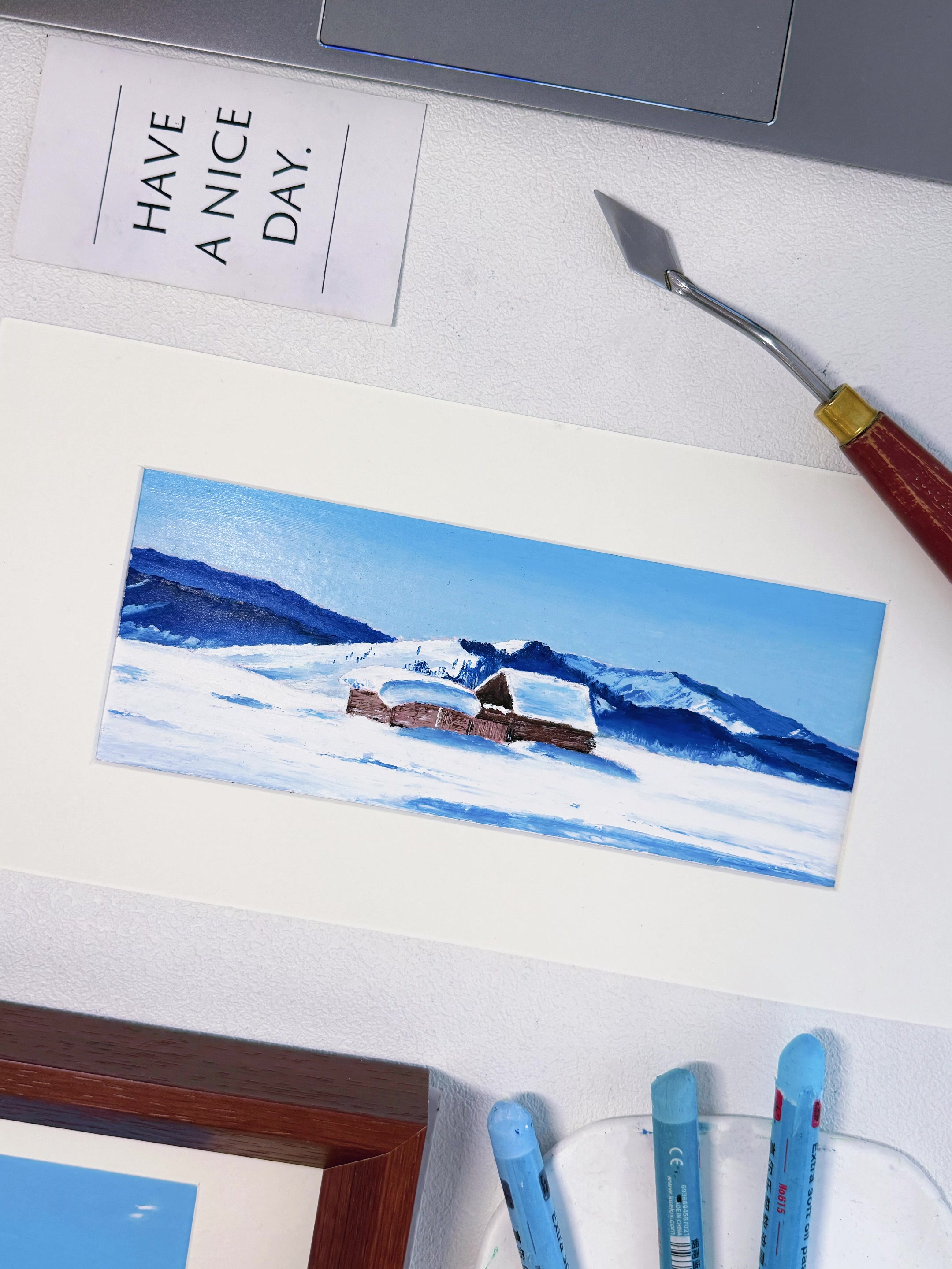 接下来是雪花 圣诞 新年和最好的我们|油画棒绘画教程 #油画棒 #油画...