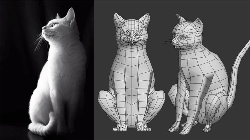 【3dmax建模】写实风格猫咪制作,详细讲解动物模型结构布线技巧