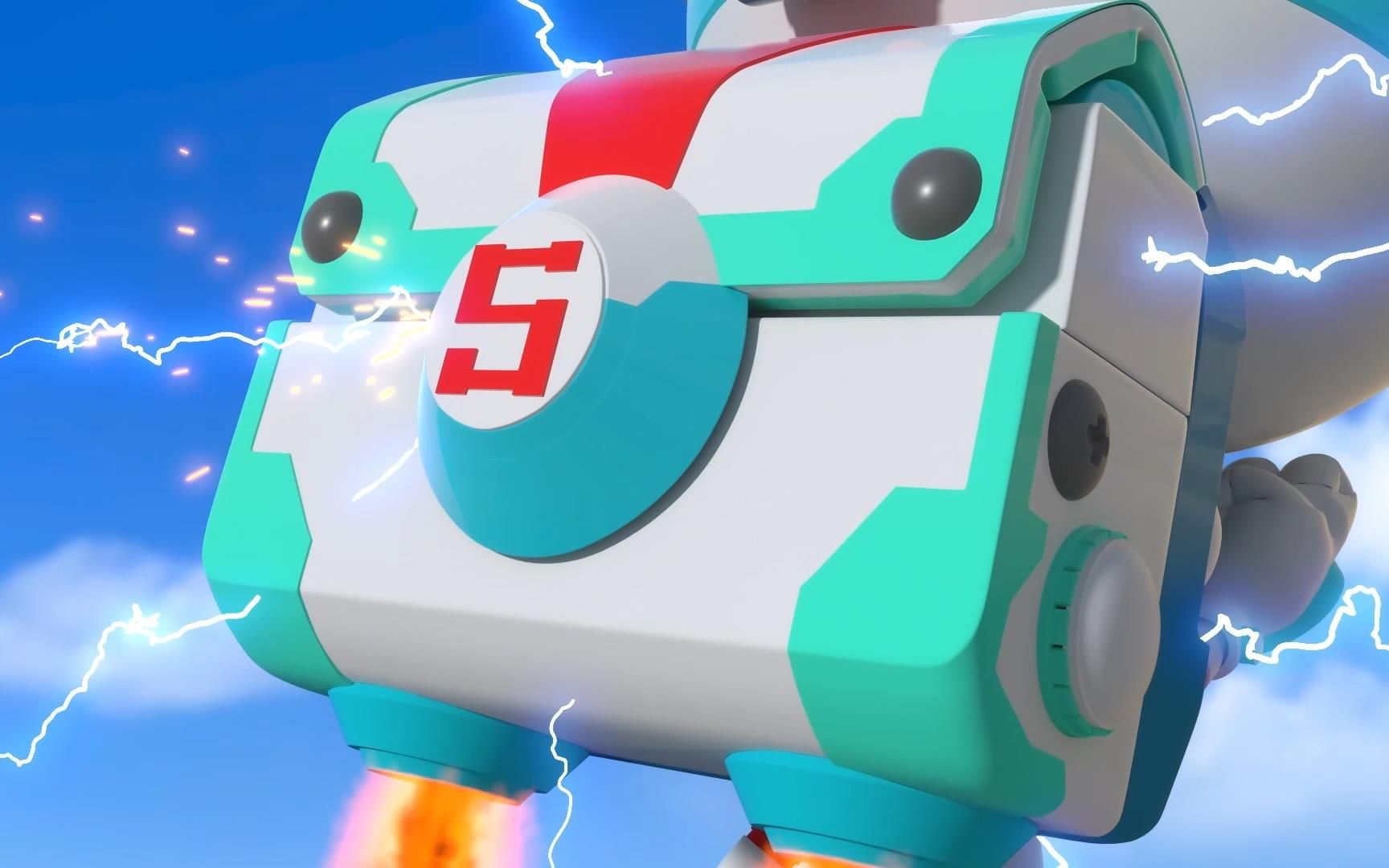 机器人背包里的炸弹爆炸,它被炸飞上天