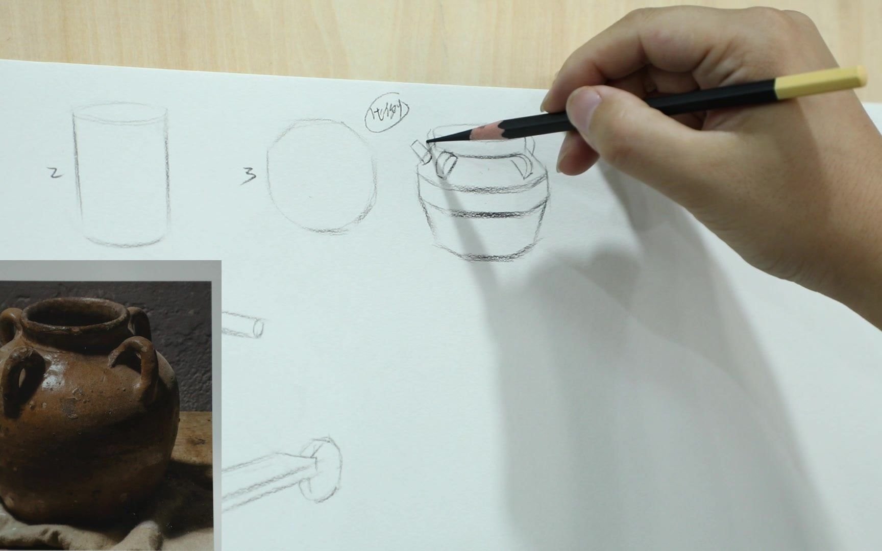 素描名师李召勇圆体类型物体的造型方法