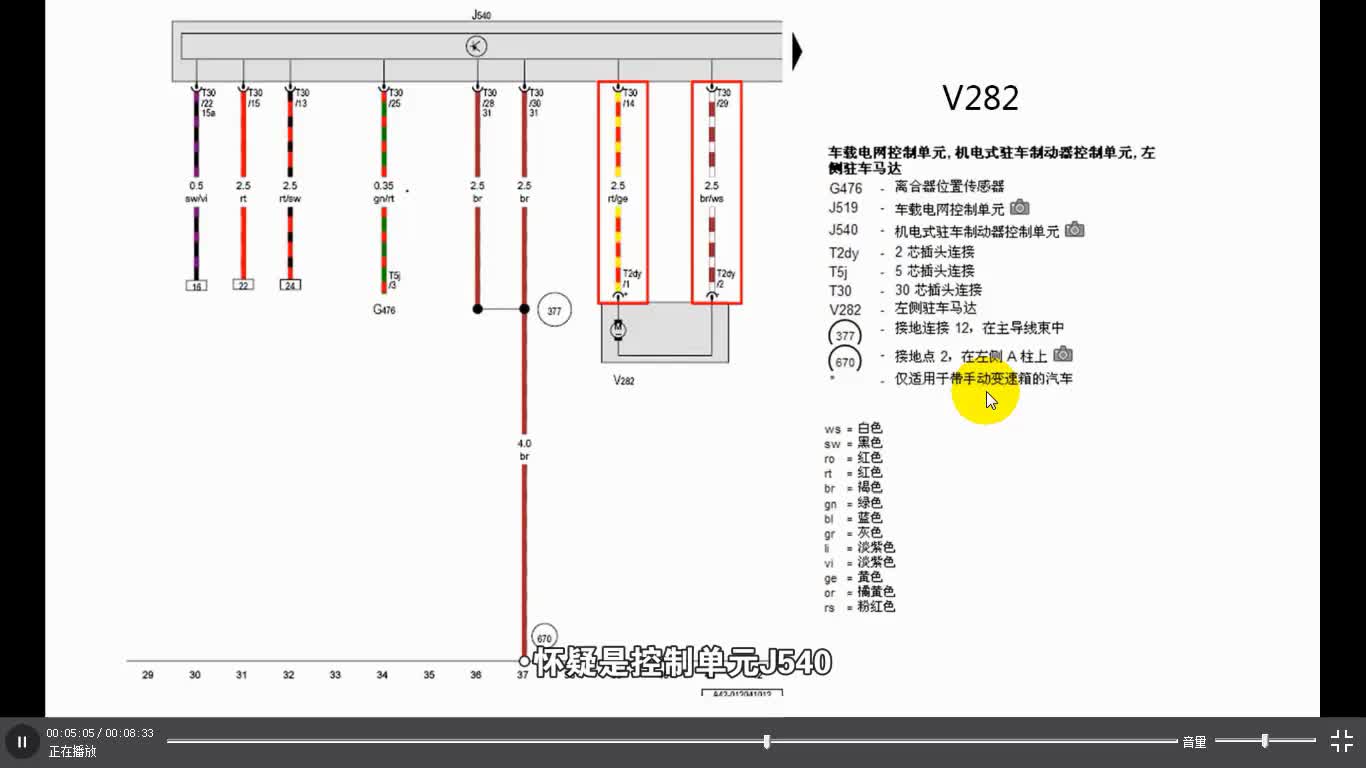 汽车电子驻车制动器检修(五)