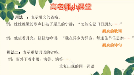 ...语文基础知识标点符号之省略号!敲黑板注意听讲啦,力争初中知识点...