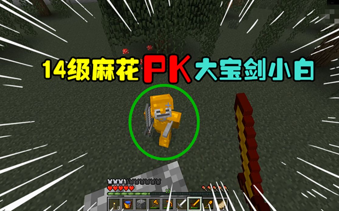 我的世界振金贝爷生存18:14级麻花PK手持宝剑的骷髅,结局很扎心