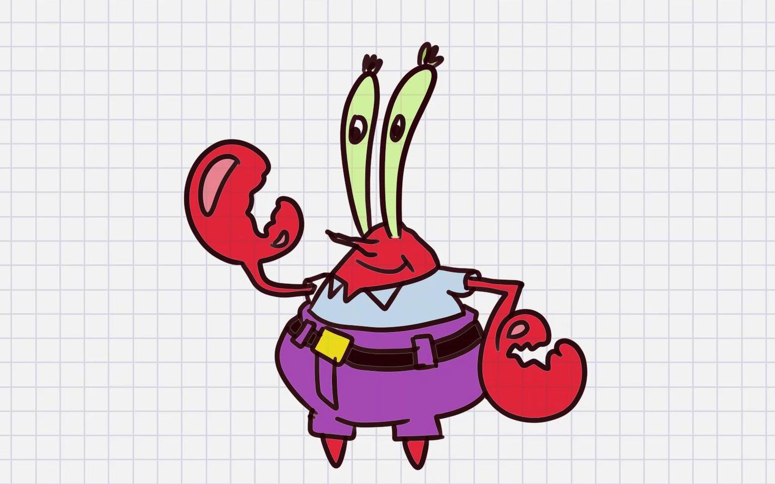 海绵宝宝简笔画:画海绵宝宝中的蟹老板简笔画