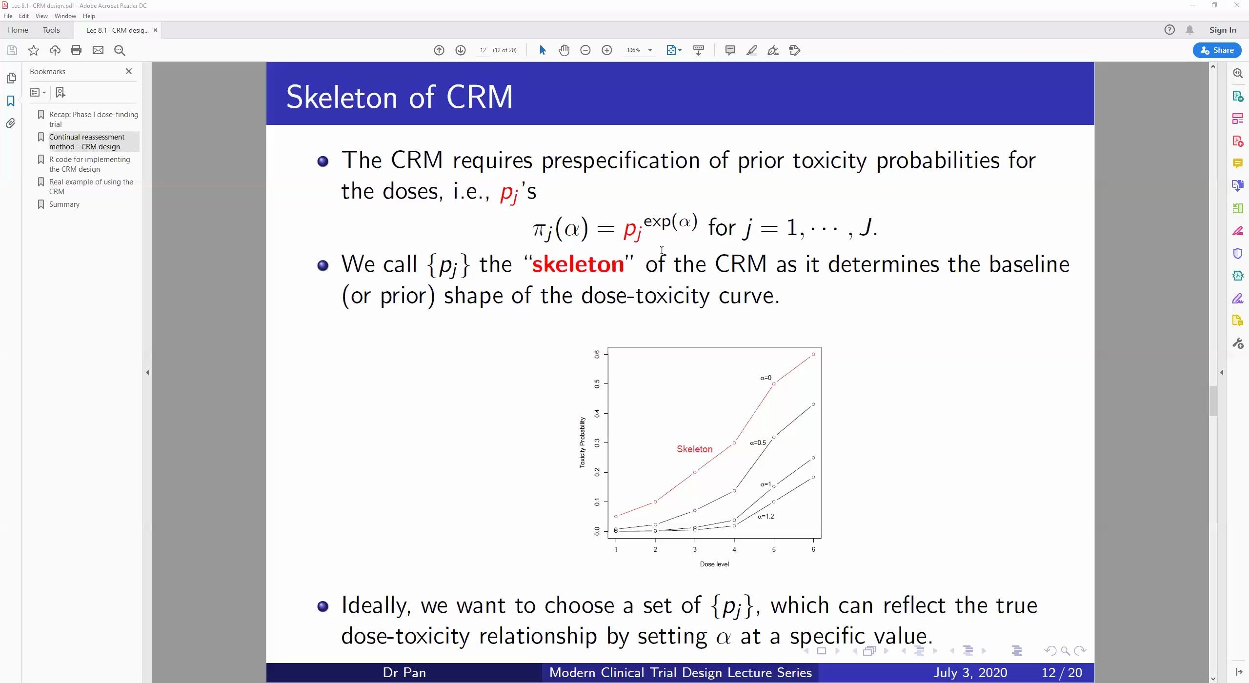 现代临床肿瘤试验设计方法 -- 第8.1讲 -CRM设计(中)