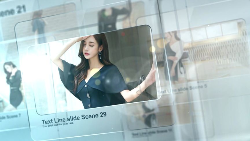 AE透明玻璃片效果展示照片动画视频