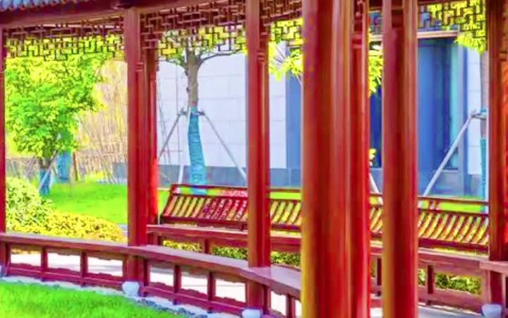 ...钢结构仿古风雨长廊秒变木连廊-一起聊聊钢结构木纹漆怎样施工那些...
