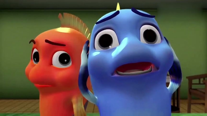 顽皮小鱼们一起用积木搭城堡,玩得可真开心啊