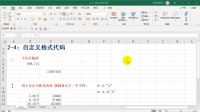 Excel2019视频教程 表格制作公式与函数 第19集 自定义格式代码