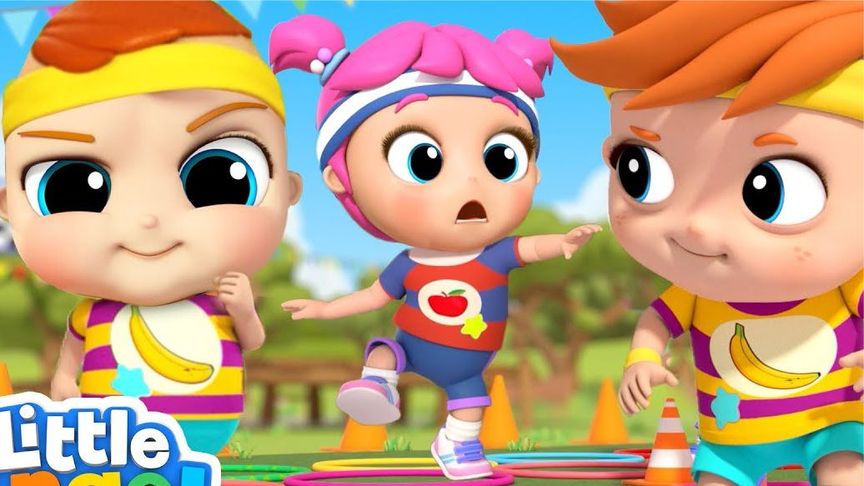 益智早教动画,家庭趣味运动会,苹果队和香蕉对谁会赢