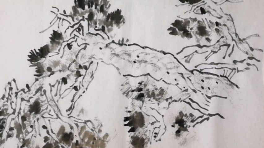 5.4.2松树画法举例1,松树,树,国画快速入门