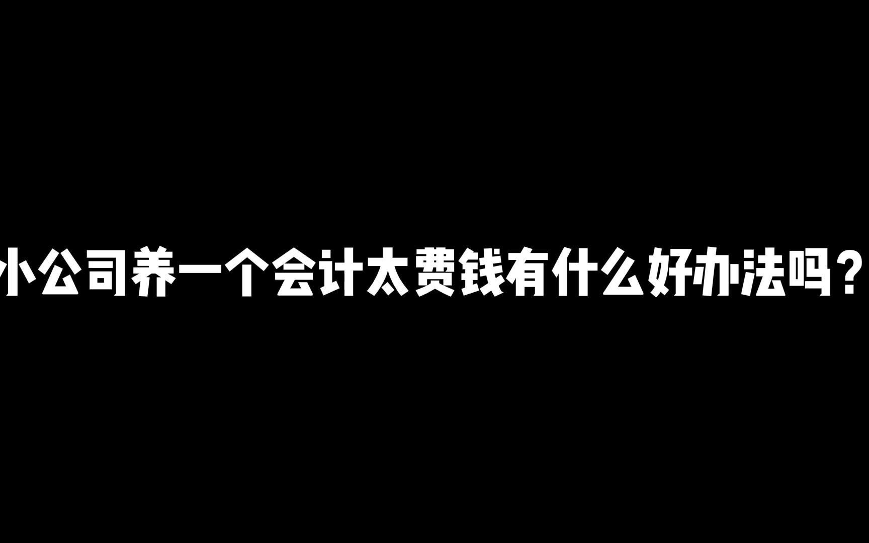 小公司养一个会计太费钱有什么好办法吗?