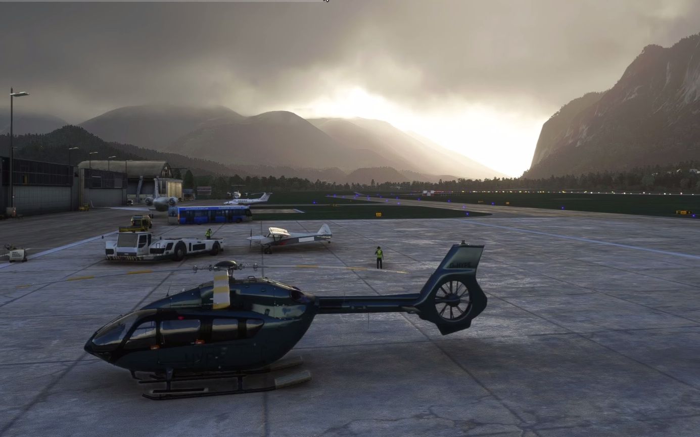 微软模拟飞行2020 H145直升飞机 因斯布鲁克LOWI 游览观光+水上降落