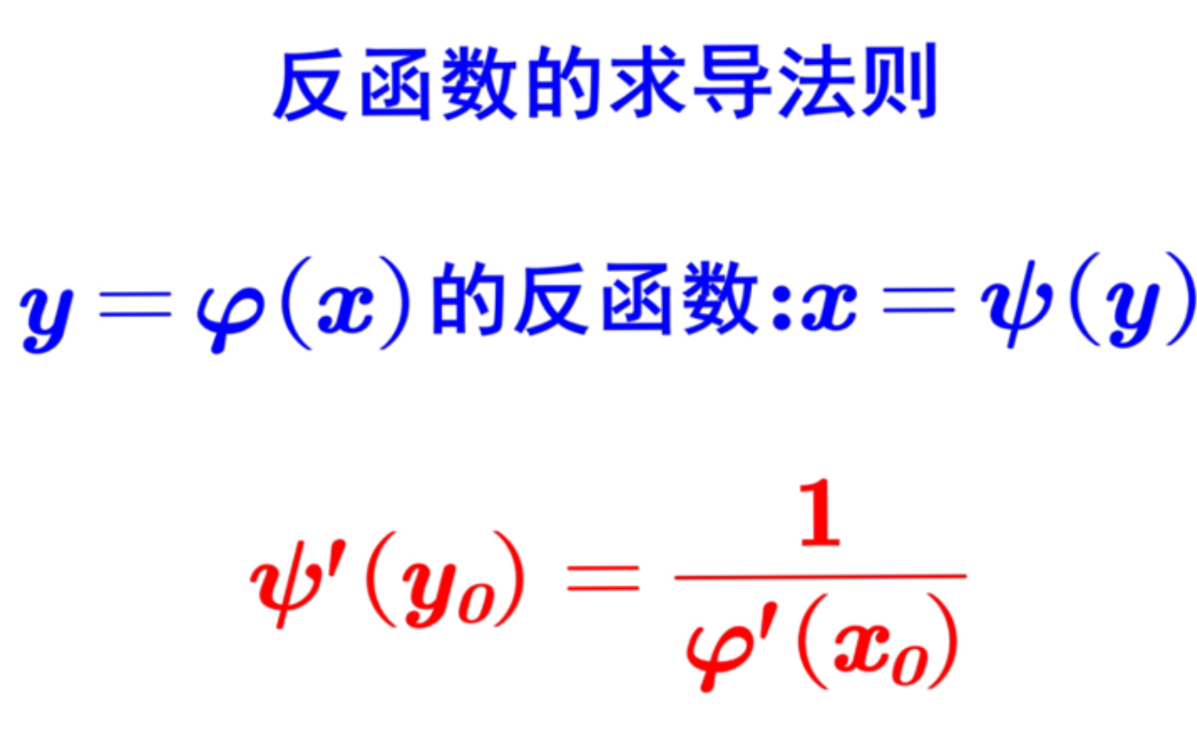 【高等数学】定义法证明反函数求导法则定理
