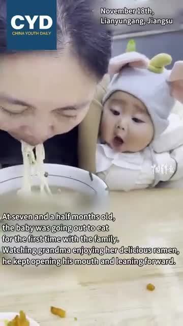 At seven and a half months old, the baby was going out to eat for the ...