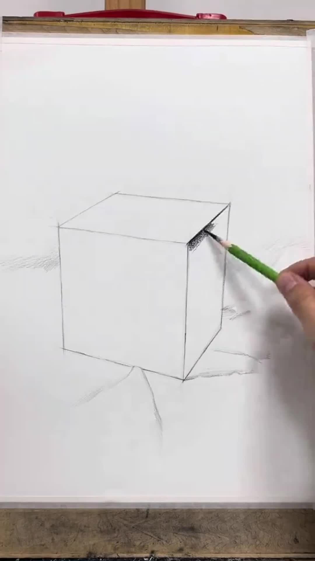 正方体铺色与排线技巧,素描几何体必备干货!