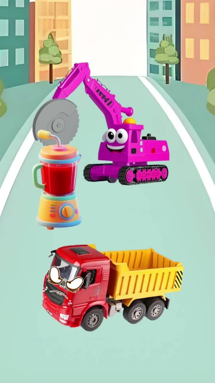 动漫:小卡车抢别人食物被惩罚,工程车动画片大全