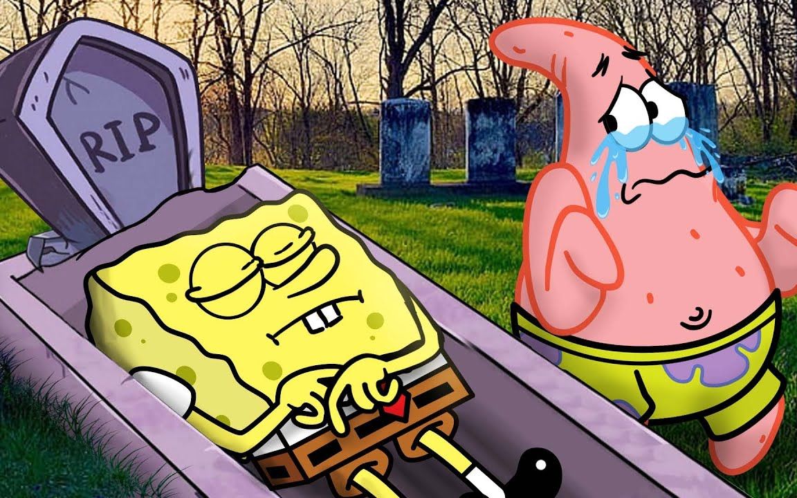 可怜的海绵宝宝的趣味动画,当你最好的朋友走了的有趣的动画!