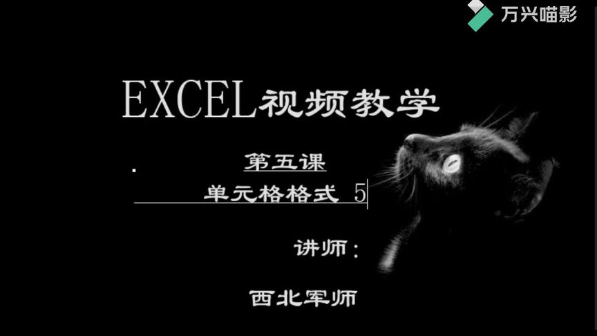 2018EXCEL第五课单元格格式 5