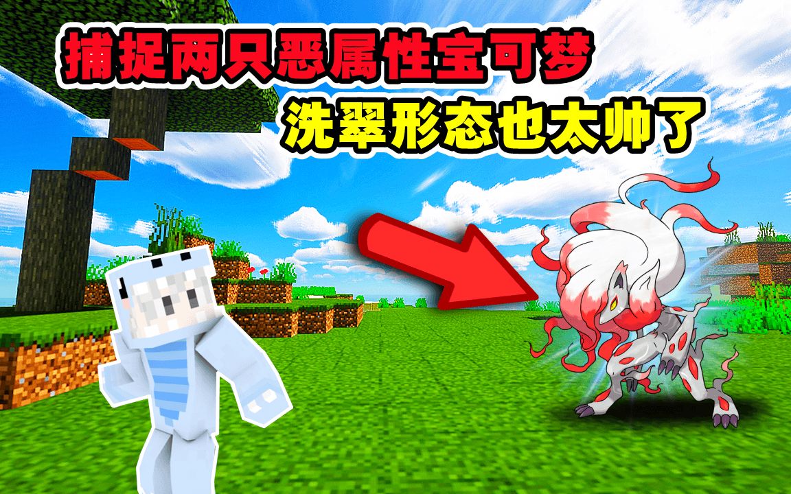 ...宝贝地狱塔挑战27.捕捉两只恶属性宝可梦,洗翠形态太帅了!_我的世界