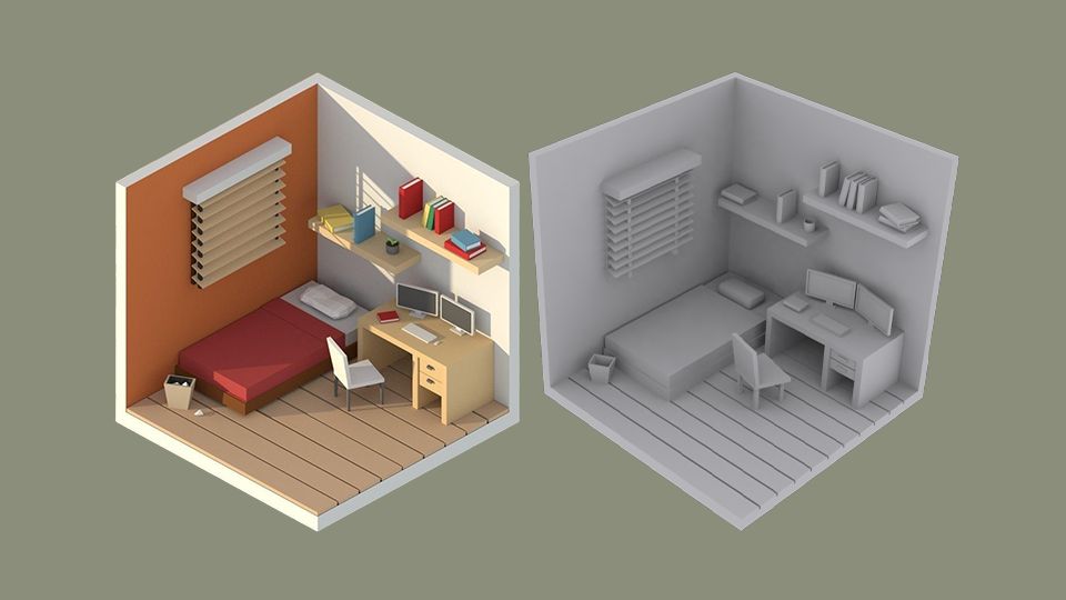 【3Dmax场景建模】室内场景卧室建模 , 3dmax新手入门案例 , 3dmax...